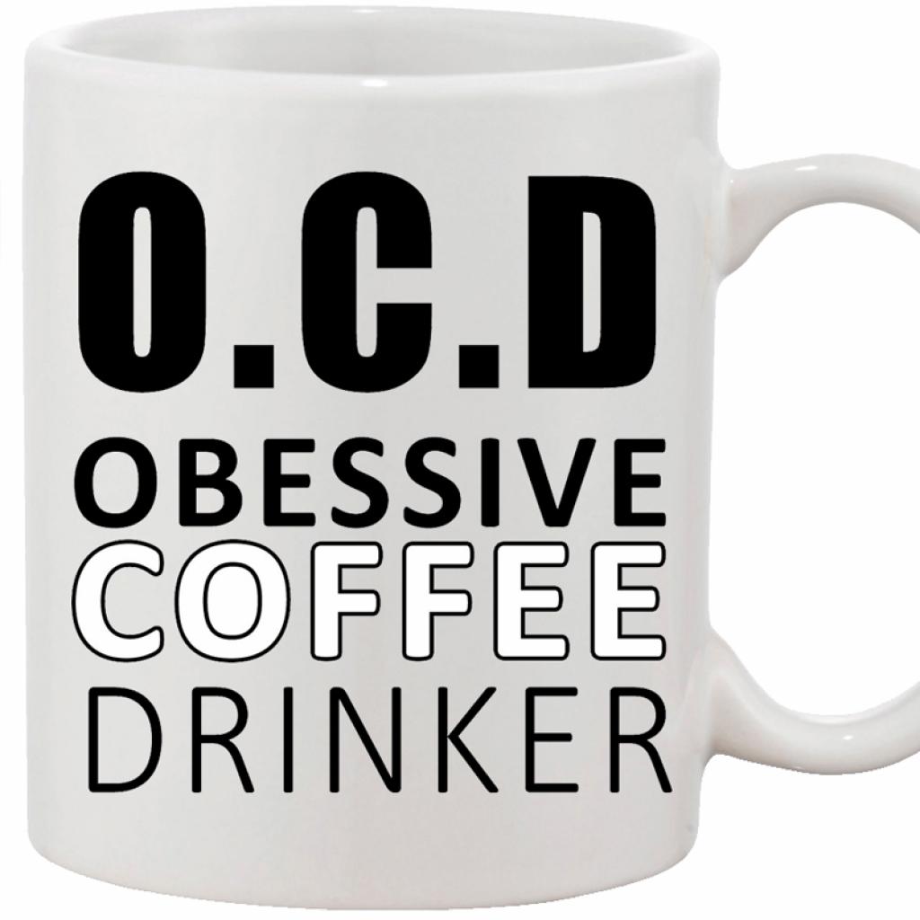 Personalised OCD: Obsessive Coffee Drinker Funny Text Mug | Get ...